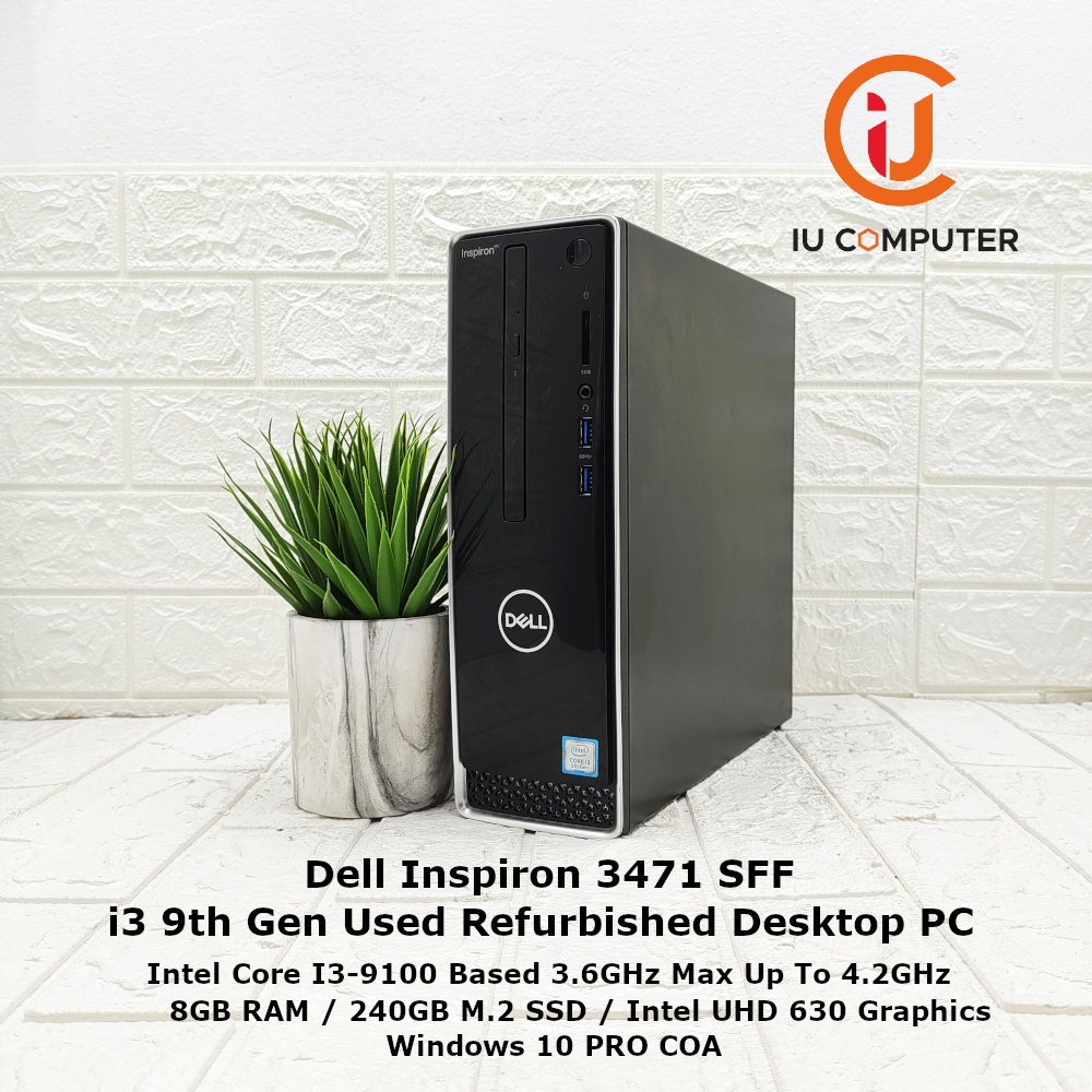 DELL INSPIRON 3471 SFF INTEL CORE I3-9100 8GB RAM 240GB M.2 SSD USED ...
