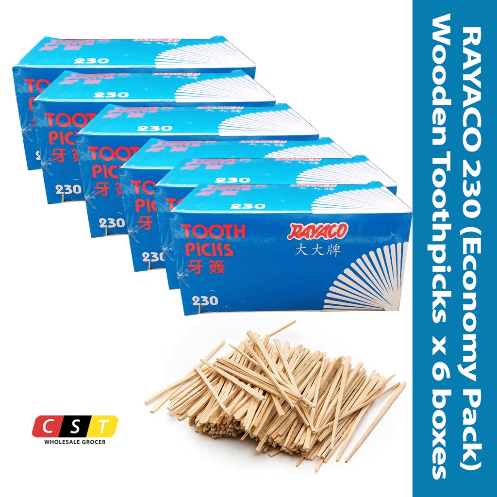 RAYACO 230 (Economy Pack) Wooden Toothpicks X 6 BOXES | Shopee Malaysia