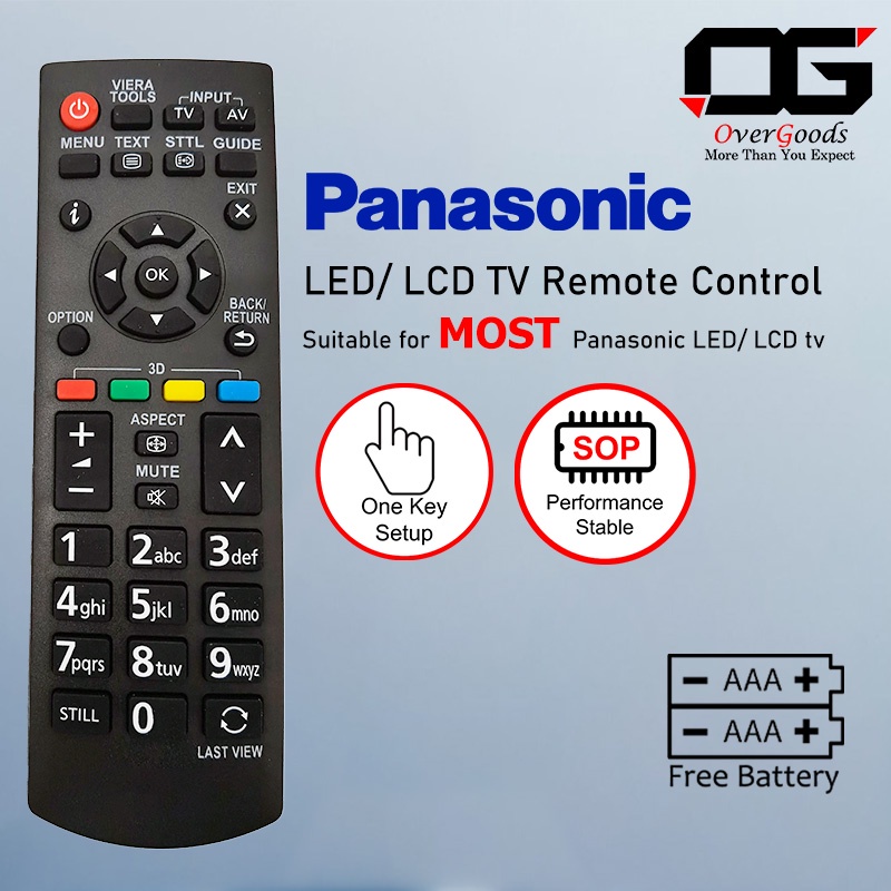 Replacement Panasonic LED TV Remote Control With Media Player (Ready ...
