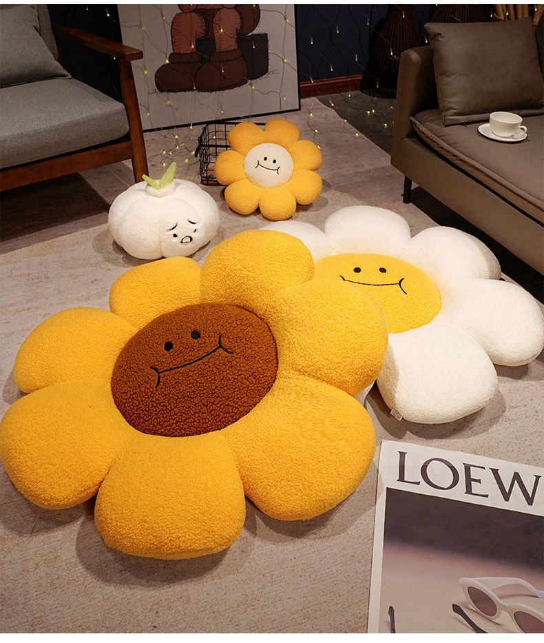 【READY STOCK】Flower Cushion Fart Cushion Sunflower Chair Cushion Tatami ...