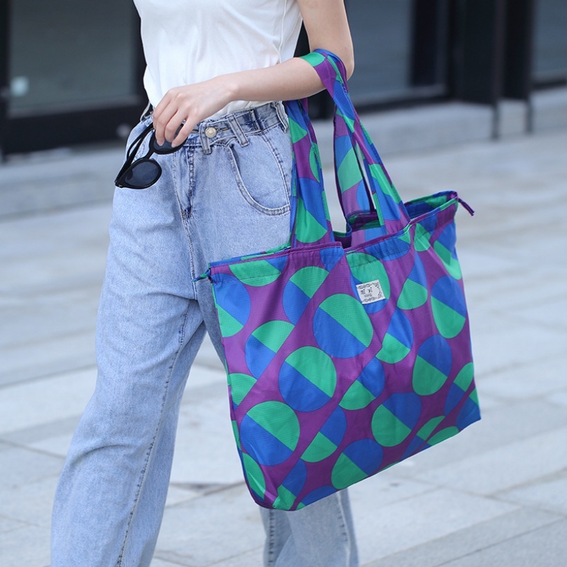 【IN Stock】 Large Foldable Shopping Bag Drawstring Eco Bag Nylon Travel Tote Pouch Reusable ...