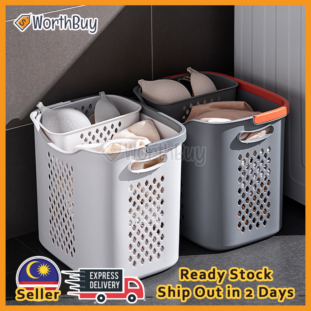 [2 in 1] Worthbuy Multipurpose Laundry Basket Clothes Organizer With ...