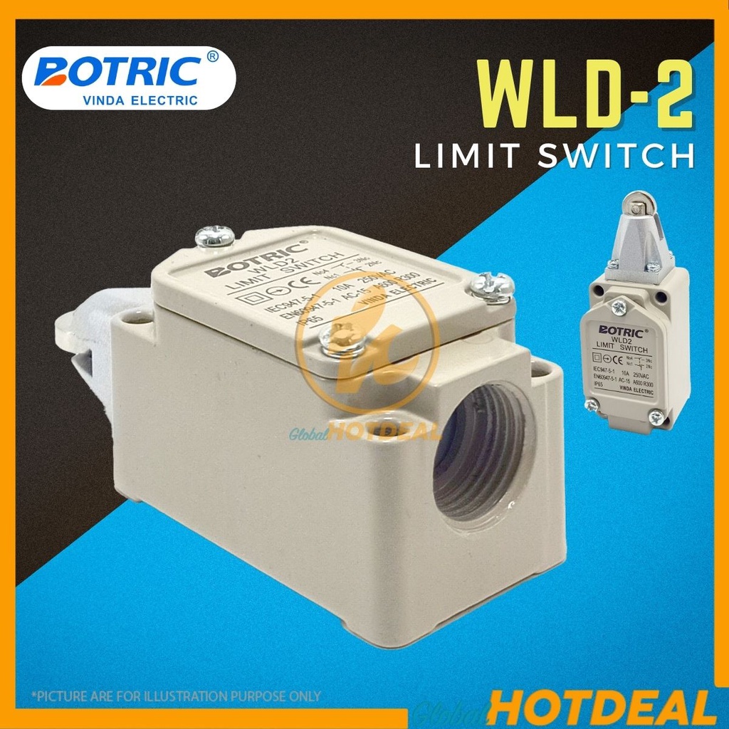BOTRIC WLD2 5102 Limit Switch IP65 10A 250VAC Drawstring Roller Electrical Accesories Limit ...