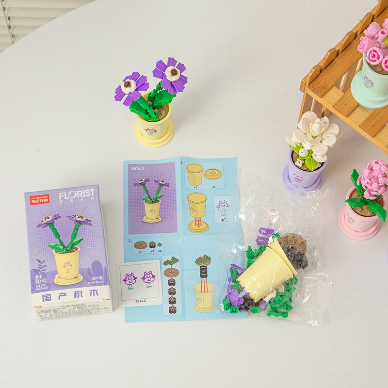 Creative Flower Building Blocks DIY Potted Building Block Eternal ...