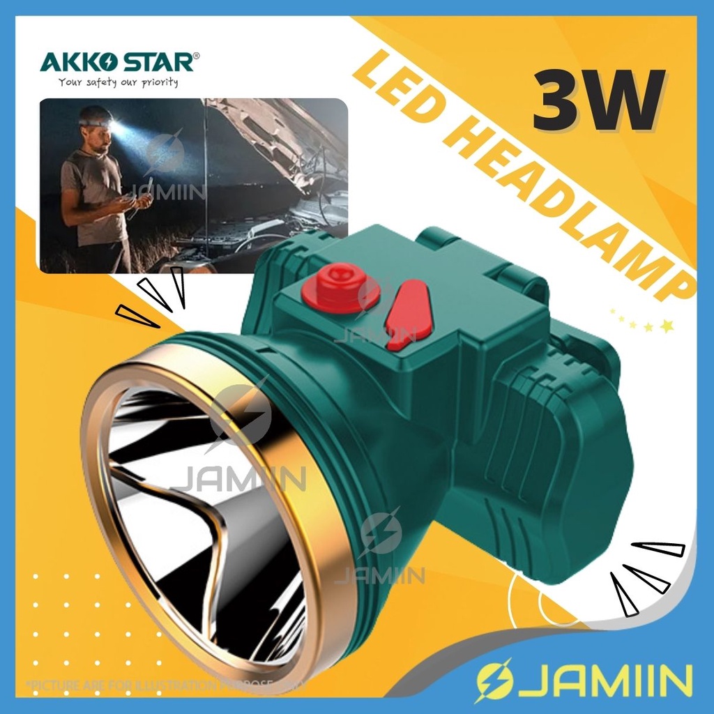 AKKO STAR Rechargeable Waterproof Headlamp Torch Light Flashlight ...