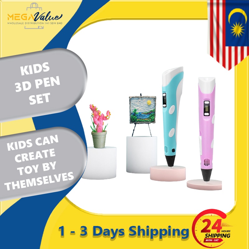 READY STOCK | 3D Pen Set Kids Digital Display Intelligent Printing ...