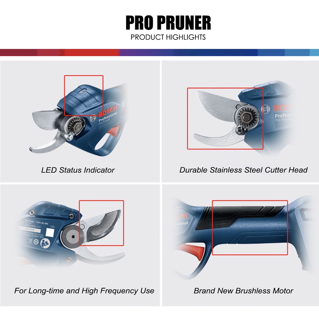 BOSCH 12V Pro Pruner Cordless Secateur Branch Cutter Pemotong PROPRUNER ...
