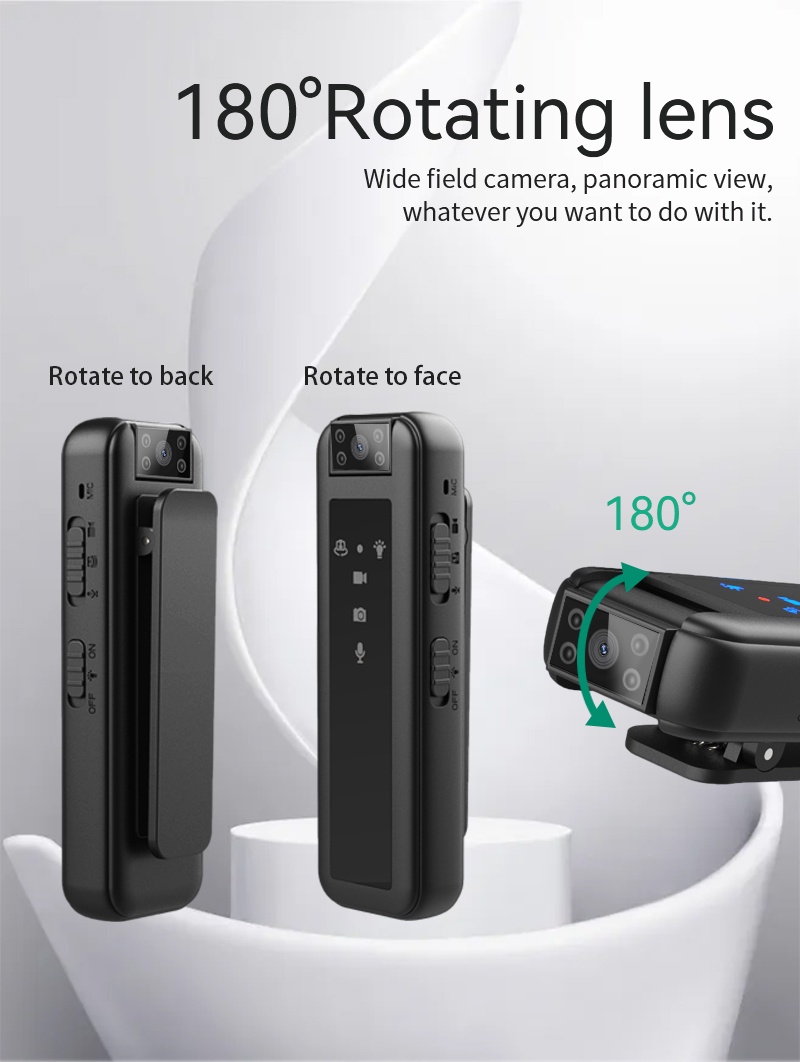 Body camera HD 1080P Portable Back Clip Camera Mini DV Police Recorder ...