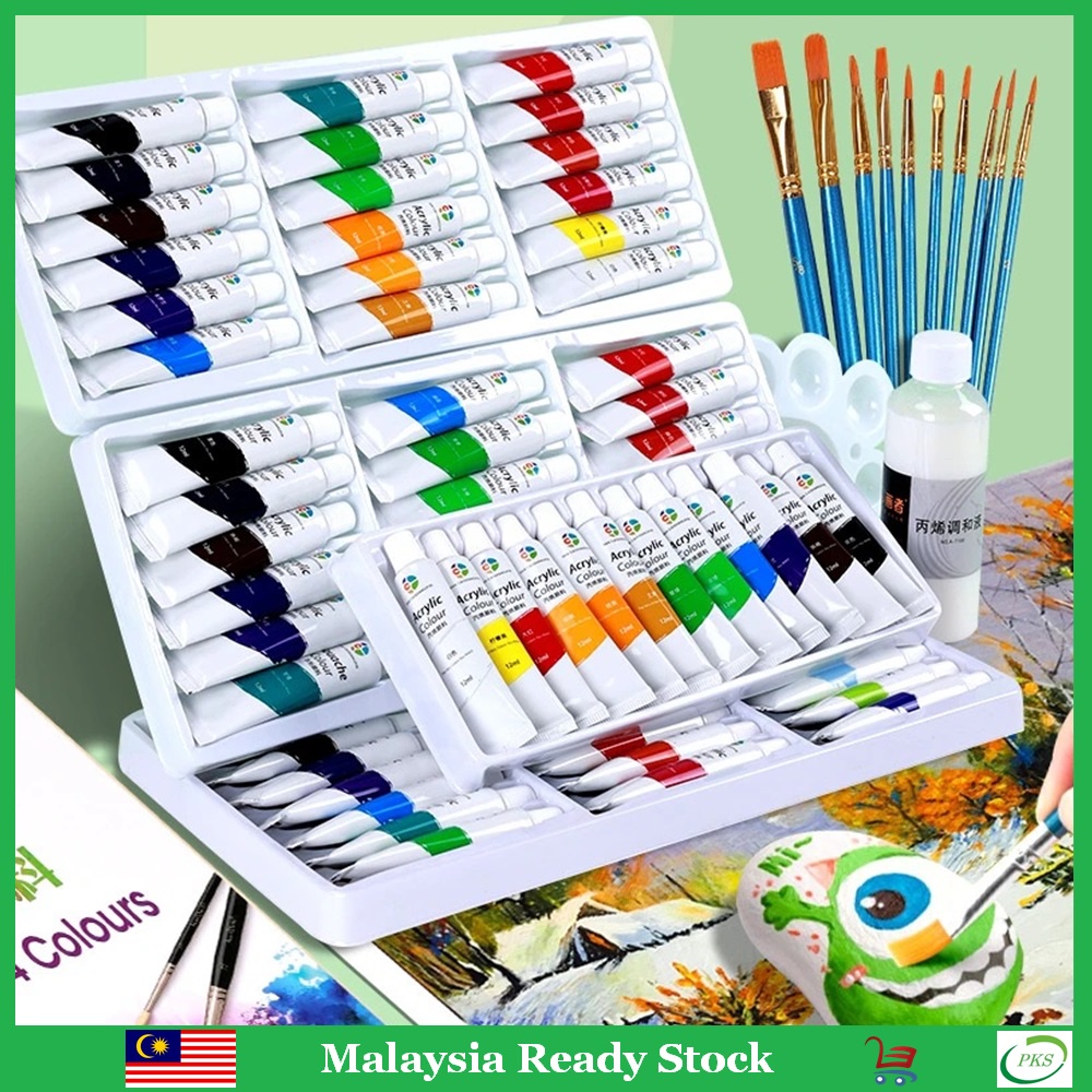 Acrylic Color Paint Set 12ml 12/18/24/36 Colors Artist Drawing Painting ...