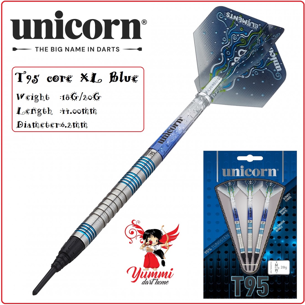 Unicorn Soft Tip dart - T95 Core XL Blue(18G & 20G) | Shopee Malaysia