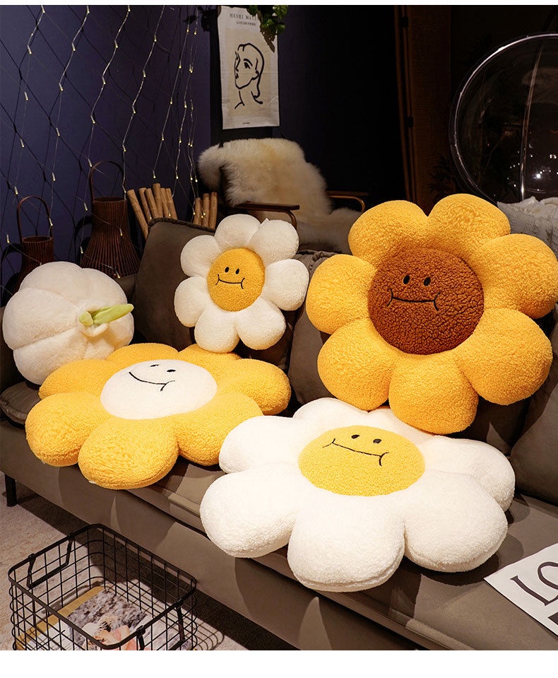 【READY STOCK】Flower Cushion Fart Cushion Sunflower Chair Cushion Tatami ...