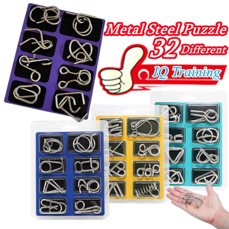 🔥Ship 24H🔥 Metal Puzzle Brain Teasers IQ Puzzles Educational Toys For ...