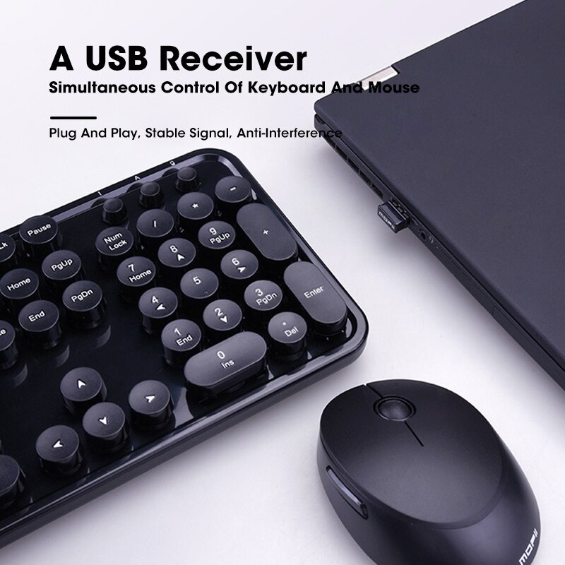 MOFII Sweet Wireless Keyboard Mouse Set Office PC Typo Gift Laptop ...