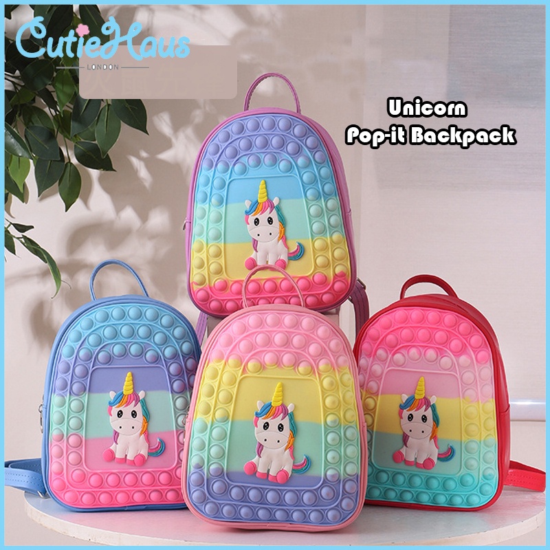 Cutiehaus Pop It Small Backpack Fidget Toy Unicorn Peripheral Poppy ...