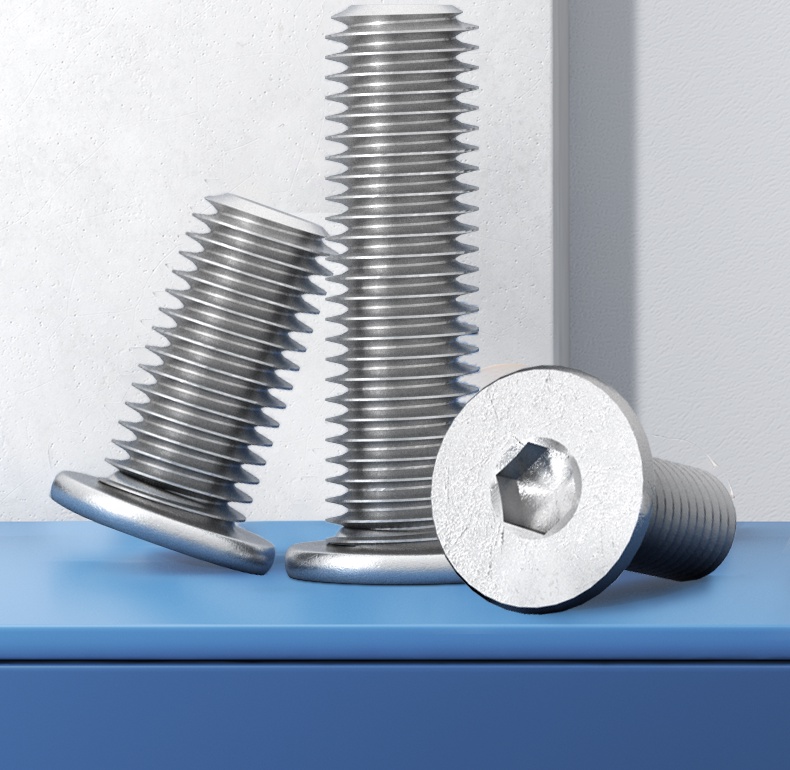 SUS304 Flat Head Screw M5/M6/M8 CM Round Thin Hexagon Socket Large Low ...