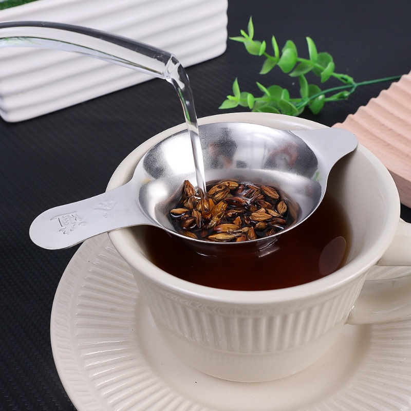 Stainless Steel Binaural Tea Filter Dense Mesh Coffee Dregs Strainer ...