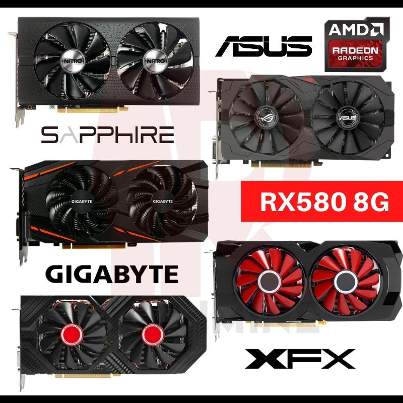 🔥OFFER🔥 SAPPHIRE XFX RX570 RX580 RX590 8GB GAMING GPU Graphics Card Desktop PC 8G 470 480 580 ...