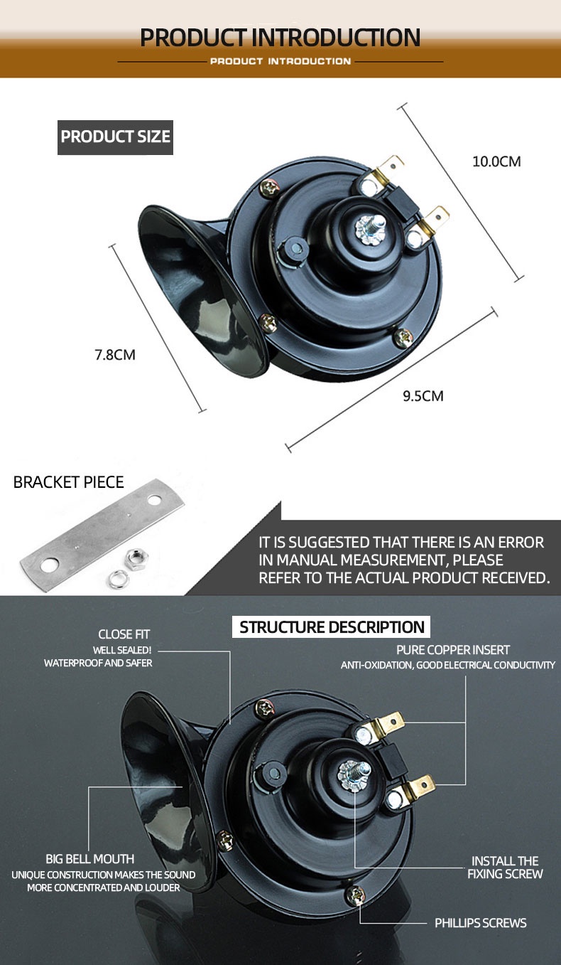 Motorcycle Horn Super Loud Electric 12V Motorcycle Accessories Speaker ...
