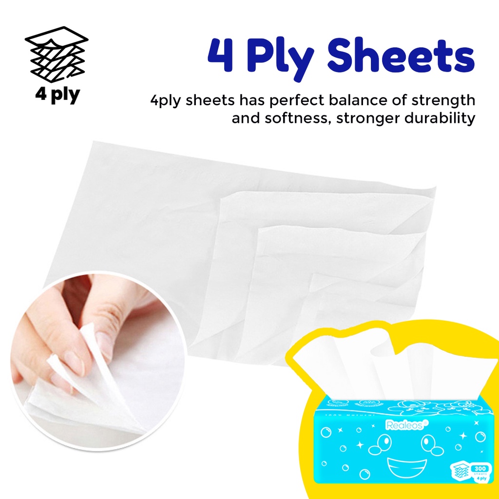 VIRAL Realeos 4ply Bamboo Tissue Paper Virgin Pulp Soft Facial Tisu ...