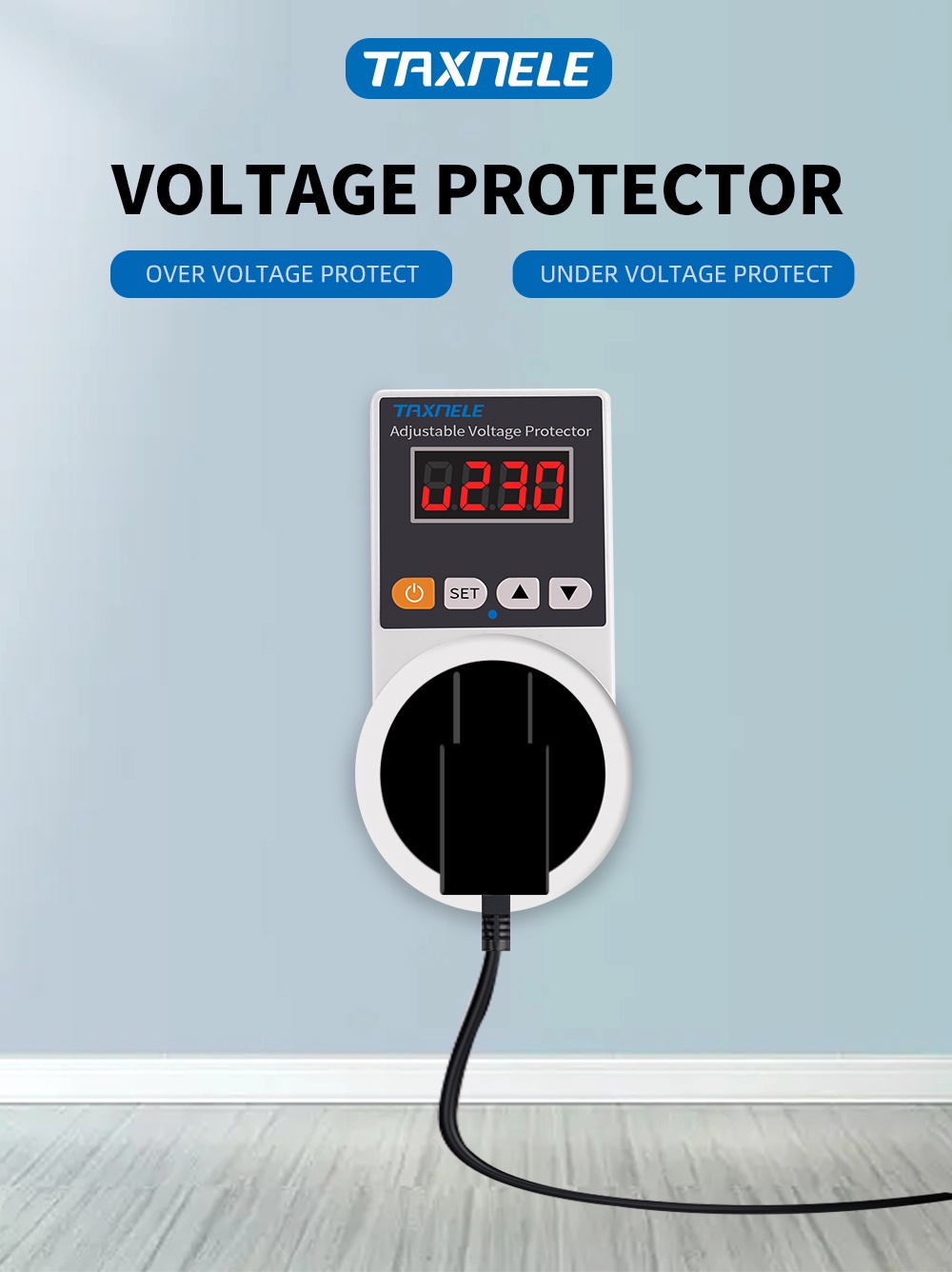 AC 220V 16A Automatic Voltage Protector Socket Adjustable Power Surge ...