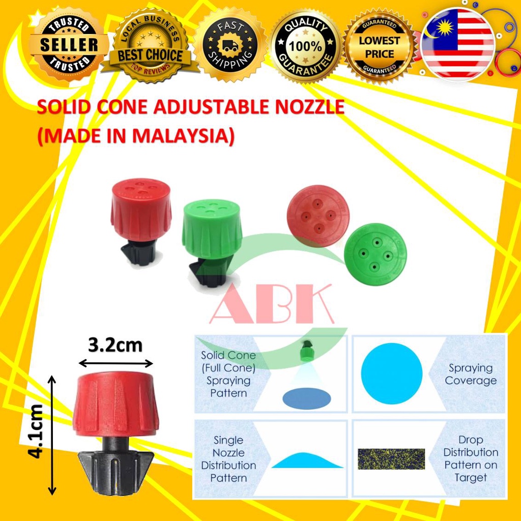 SCA/4 SOLID CONE ADJUSTABLE NOZZLE (MADE IN MALAYSIA) | Shopee Malaysia