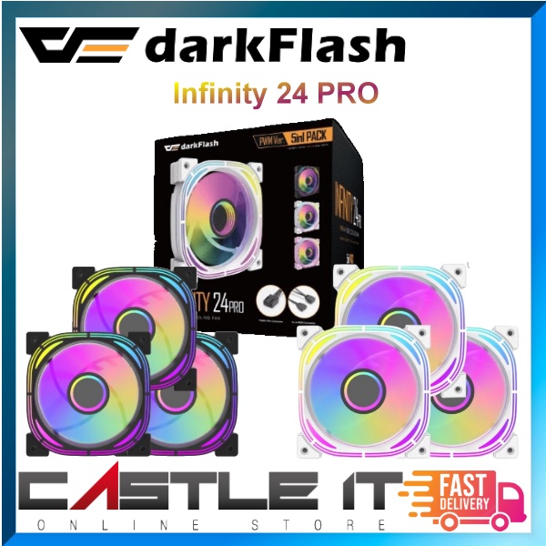 AIGO DarkFlash Infinity 24 PRO PWM Ver ARGB 12CM - BLACK / WHITE Casing ...