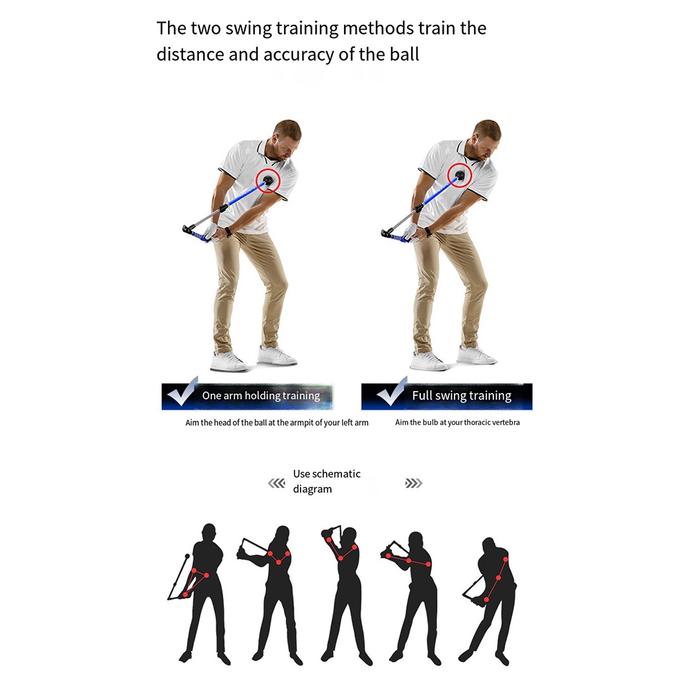 PGM Golf Folding Swing Correction Practitioner Adjustable Length Angle ...