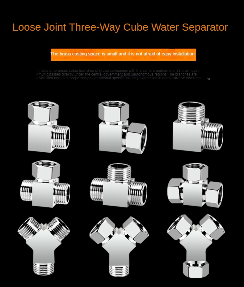 All-brass Three-way Splitter Live Connection Faucet Three-way Splitter ...