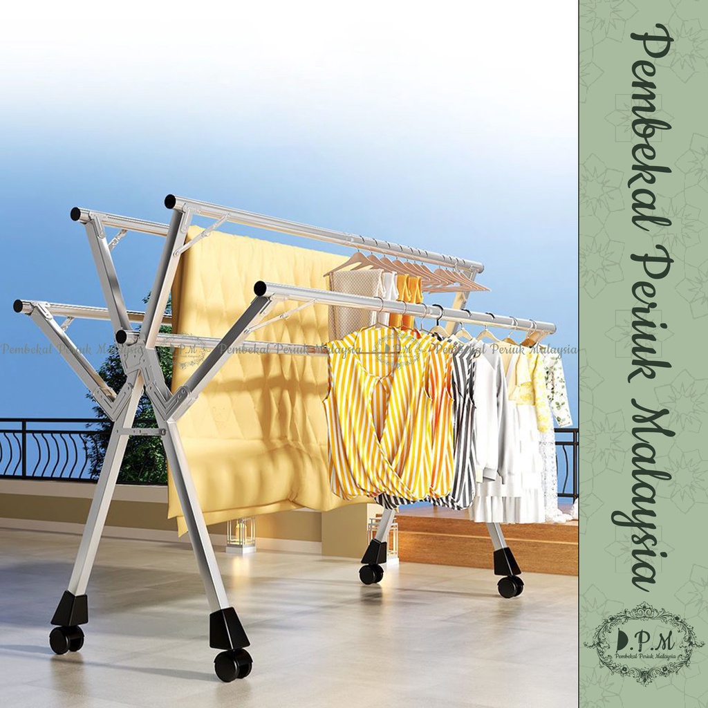 Five Pole Drying Rack with Wheels / Rak Pengeringan Lima Tiang dengan ...