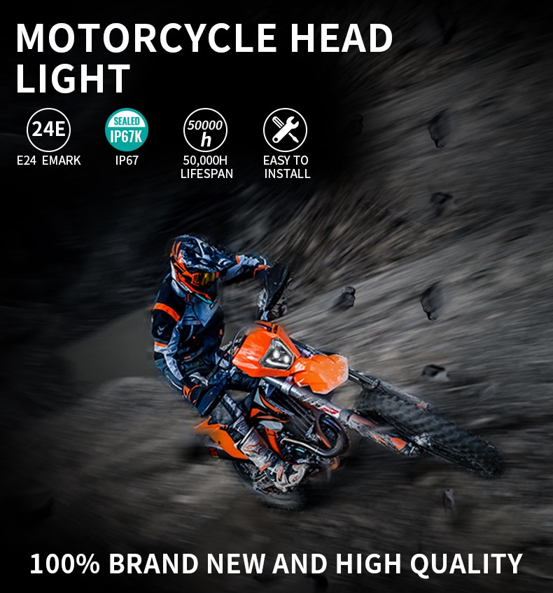 Motocross Enduro Dual Sport Light E24-mark Motorcycle LED Headlight For KTM TC FE TE EXC XCW XCF ...