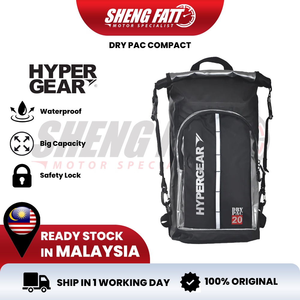 HYPERGEAR Dry Pac Compact Motor Rider Backpack Motorcycle Bag Big ...