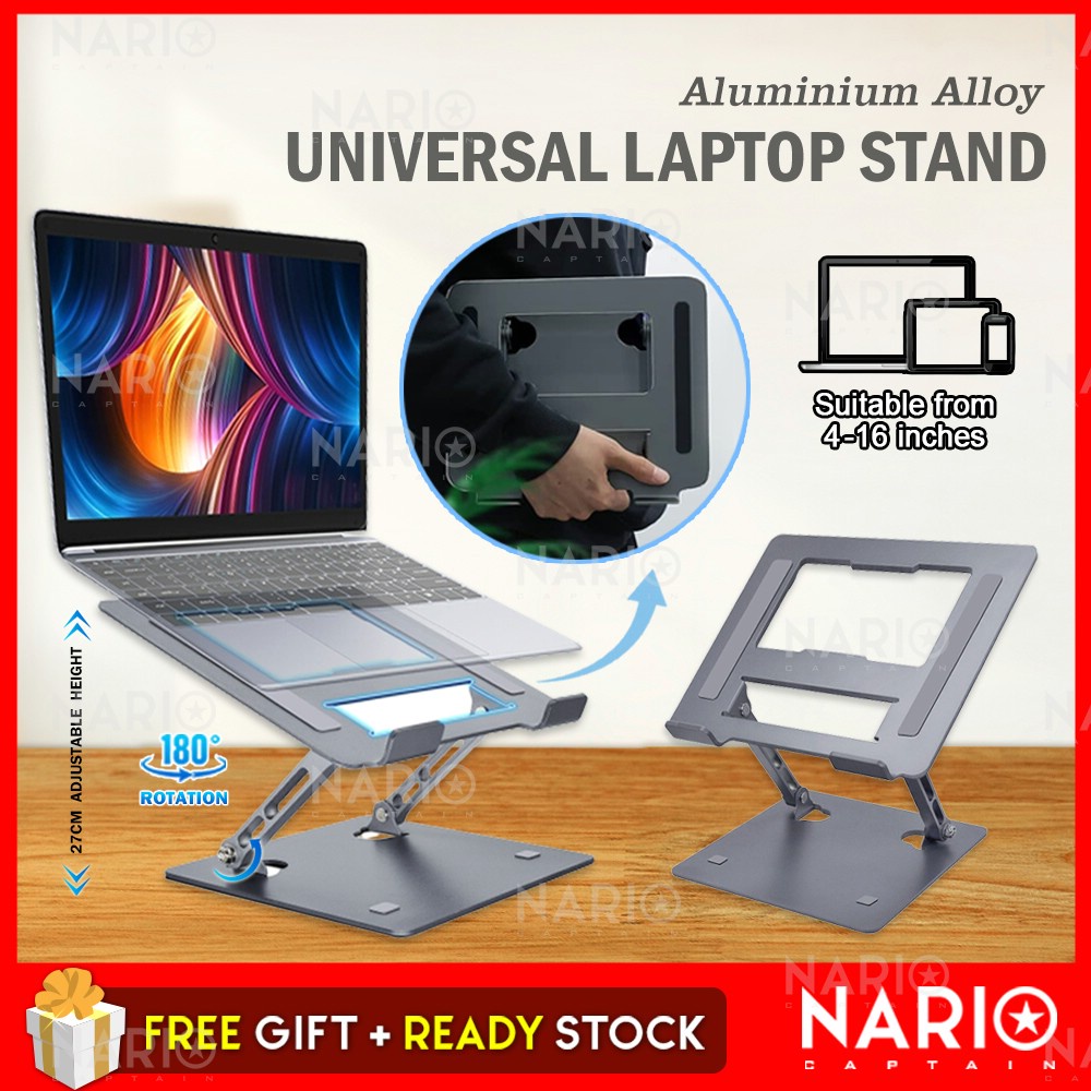 NARIO Aluminum Alloy Laptop Stand Tablet Stand Foldable Ergonomic ...