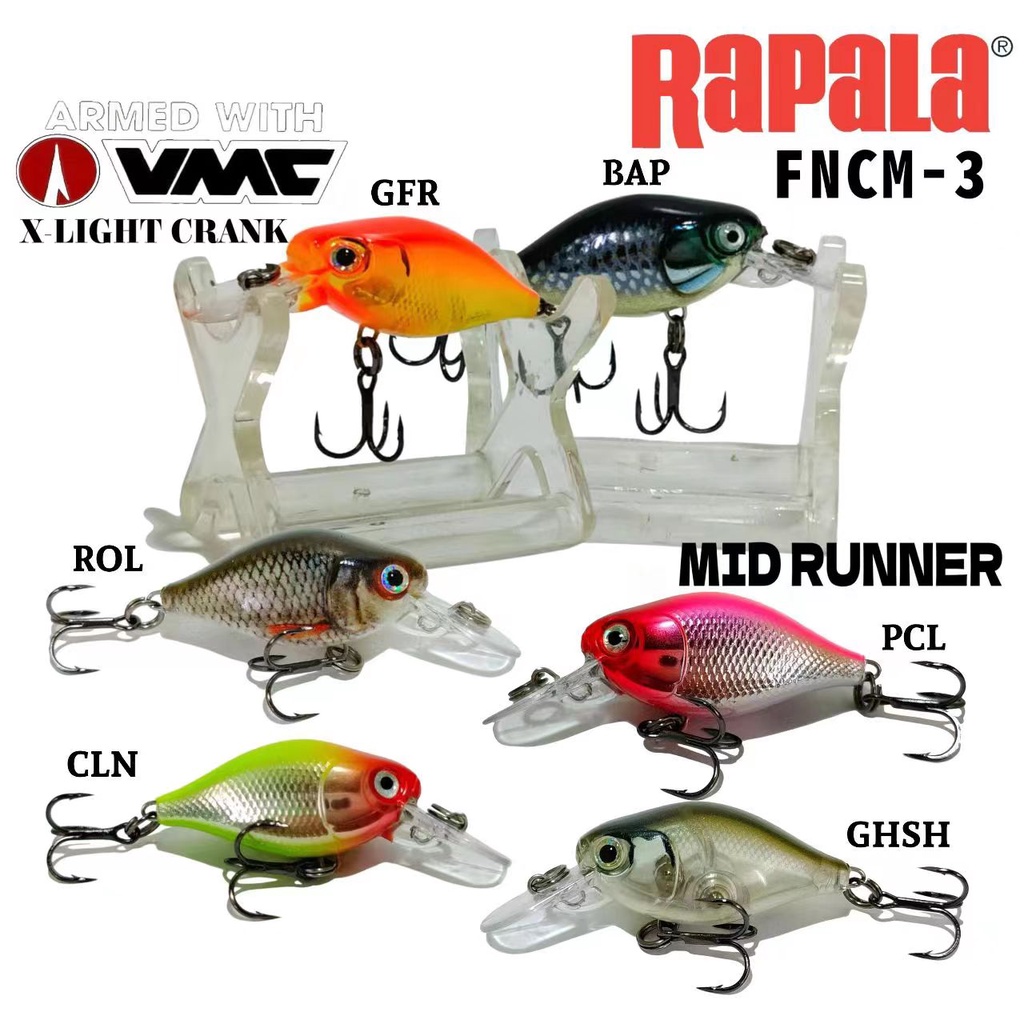 RAPALA CRANK 03 MID RUNNER X-LIGHT SERIES FISHING LURE (FNCM-3 ...