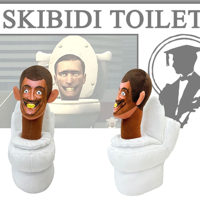 Skibidi Toilet Soft Plush Toy Monitor TV Stuffed Dolls Prank Game Props ...