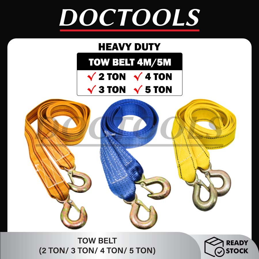TOW BELT 4,5 METER (2 TON/3 TON/4 TON/5 TON) HEAVY DUTY CAR TOWING ...