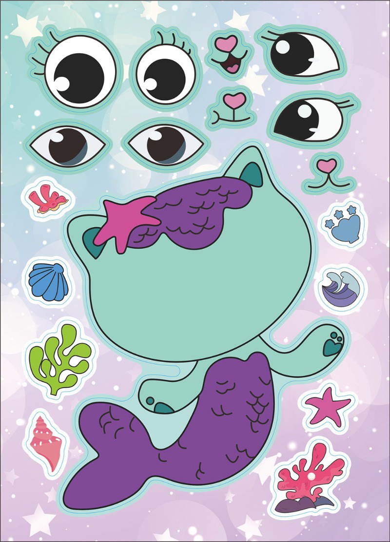 12Sheets Rainbow Friends Children DIY Puzzle Sticker Funny Games Make-a ...