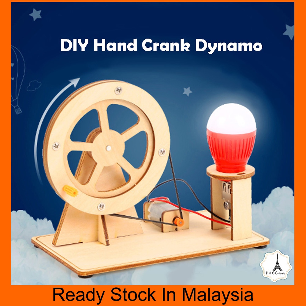 DIY Hand Crank Dynamo Wooden Educational Kits For Children Physical ...
