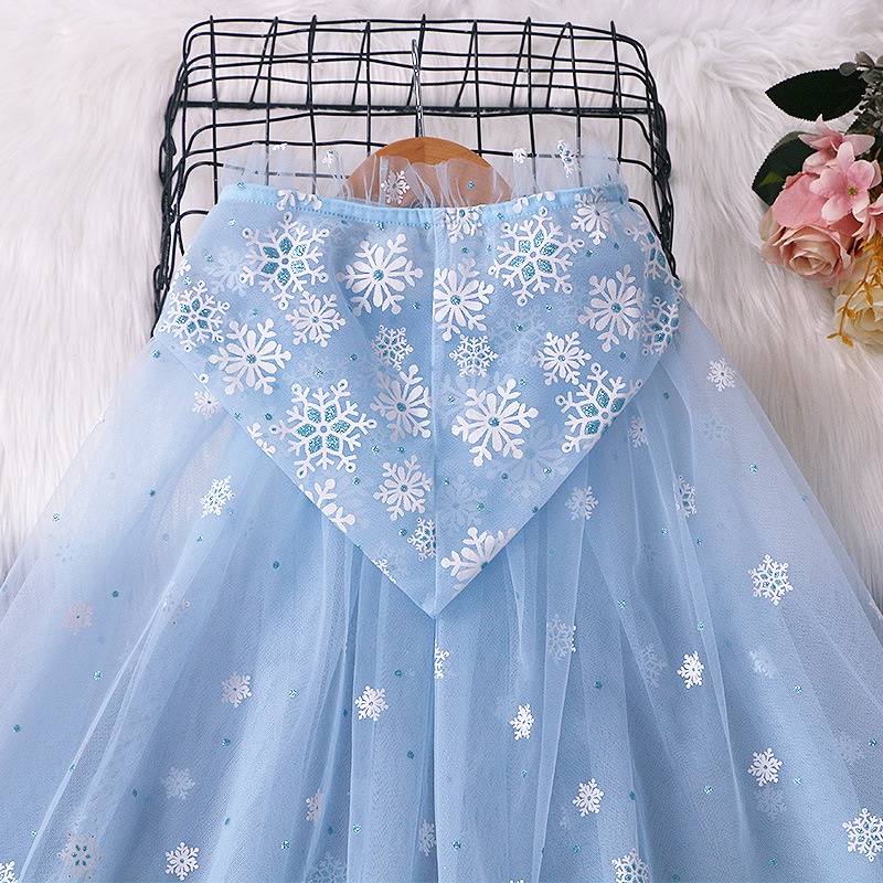Elsa Costume Frozen Princess Cloak For Kids Girl Rainbow Snowflak ...
