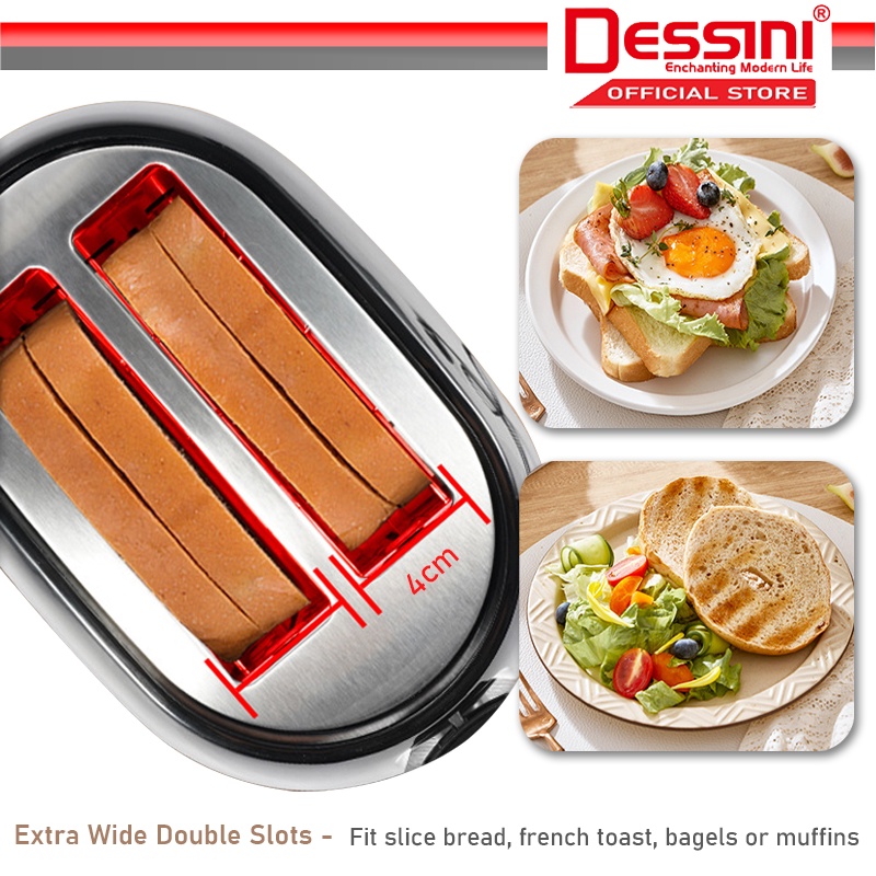 DESSINI ITALY Double Sided Electric Bread Toaster Sandwich Maker 7 ...
