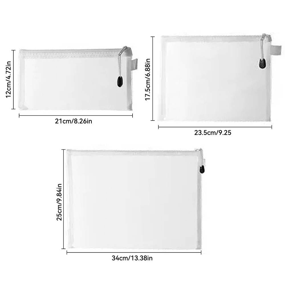 Transparent Mesh Zipper File Bag A4/A5/A6 Nylon Information Document ...