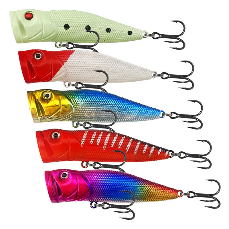 7.3cm/10g top water 3D eyes popper luminous ABC sound hard lure long ...