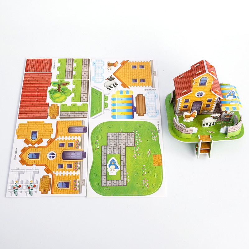 Fun Three-dimensional Building Jigsaw Puzzle / Kindergarten Hand-made ...