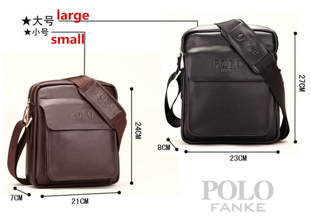 POLO Men"bag Genuine Leather shoulder bag for men side backpack satchel ...