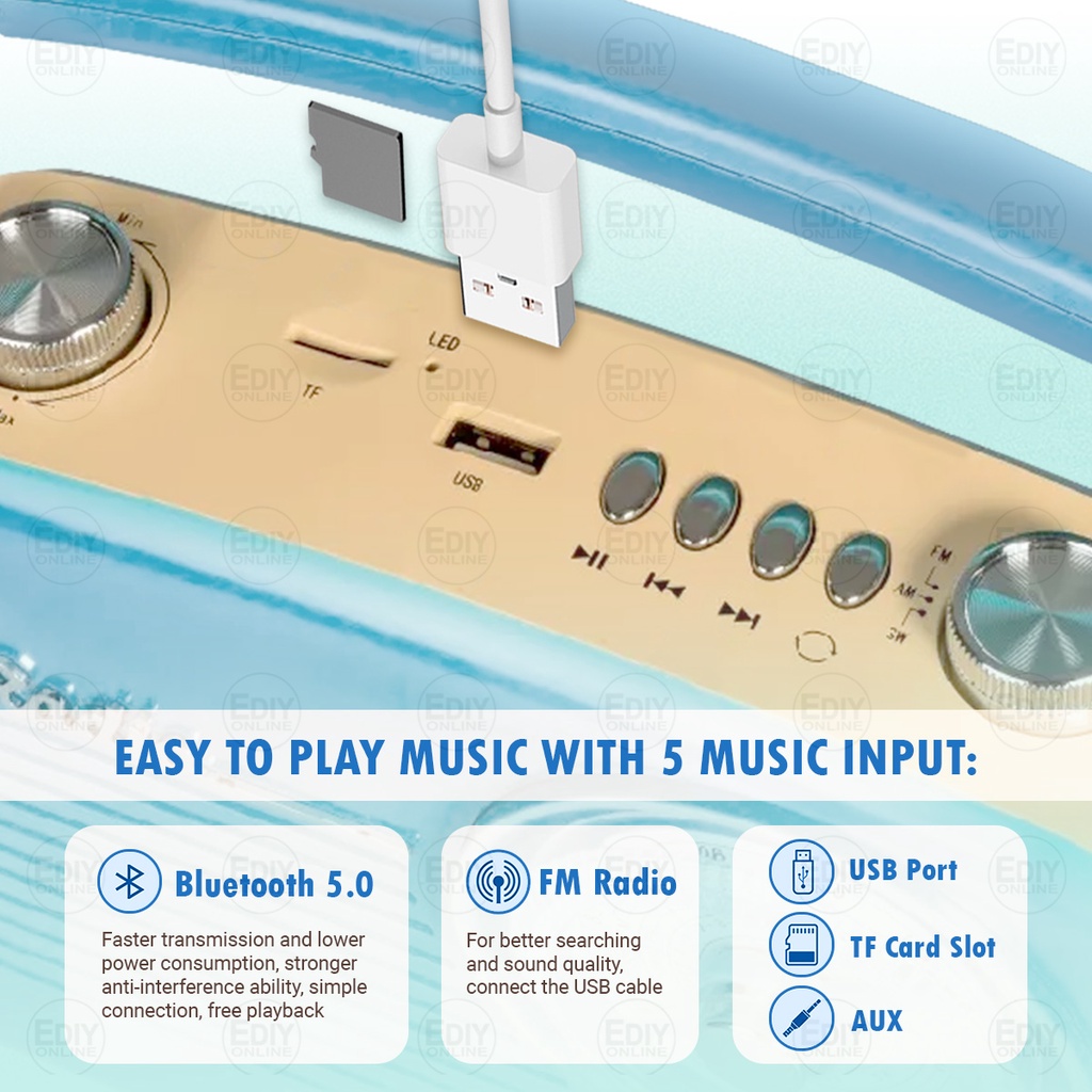 RECHARGEABLE CLASSICAL SUPPORT USB TF CARD BLUETOOTH FM RADIO SPEAKER ...