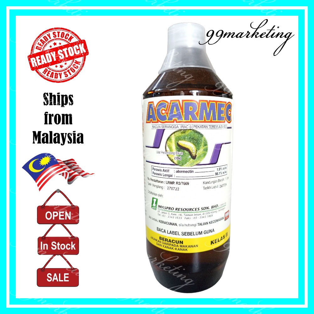 1L Acarmec Imaspro Abamectin 1.9% Ulat Plutella Hama Merah Red Mites ...