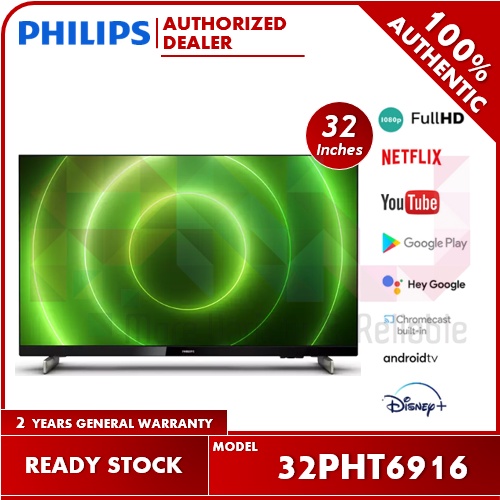 Philips 32 Inch Android Smart LED TV 32PHT6916 (32PHT6916/68) | Shopee ...
