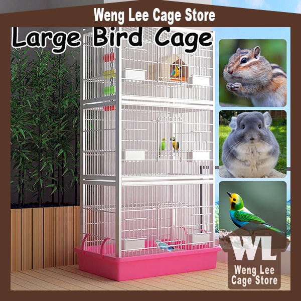 Large Bird Cage Chipmunks Chinchilla Cage Metal Steel Small Animals ...
