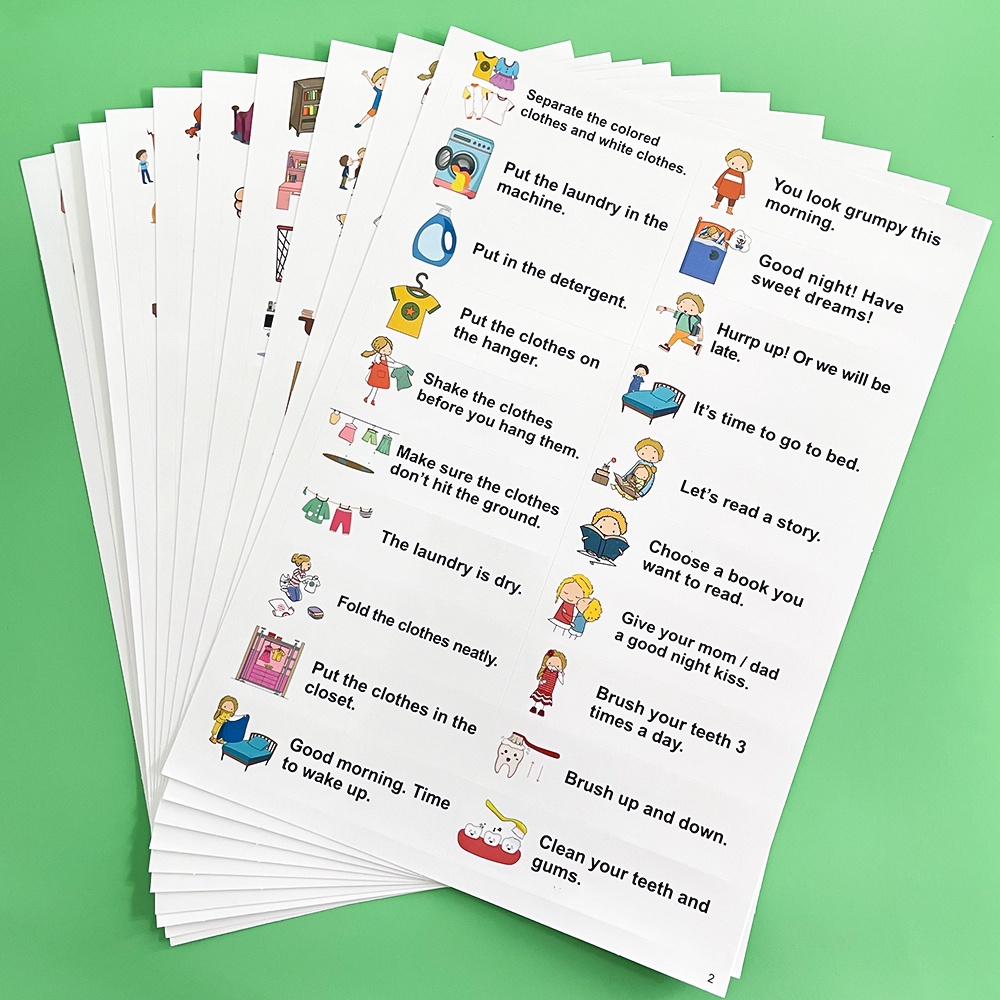 Family Daily Scene Sticker 200 Sentence Stickers for Kids Montessori ...