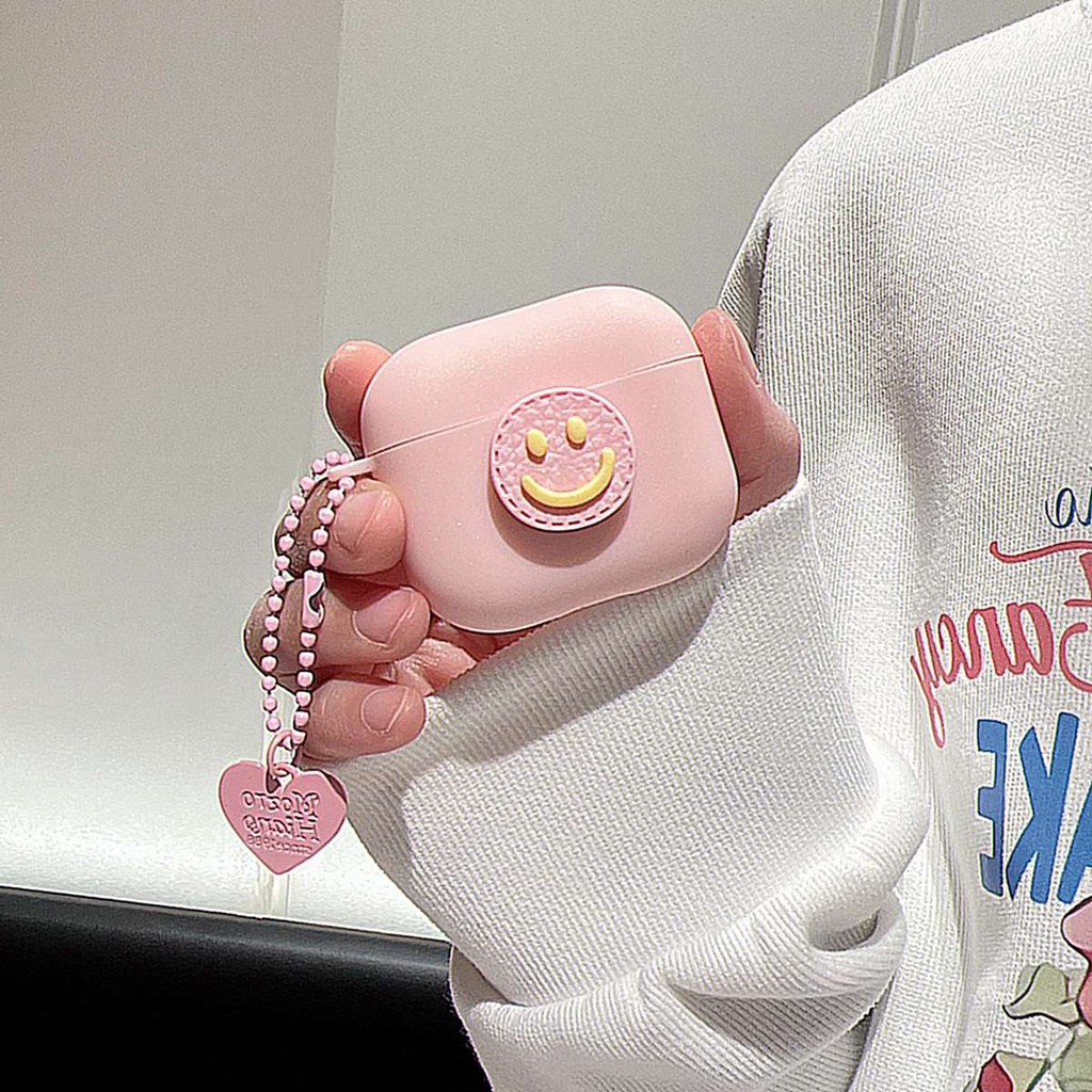 Casing For Airpods Pro 2 1 3 Candy Color 3D Smile Face Decor Earphone ...