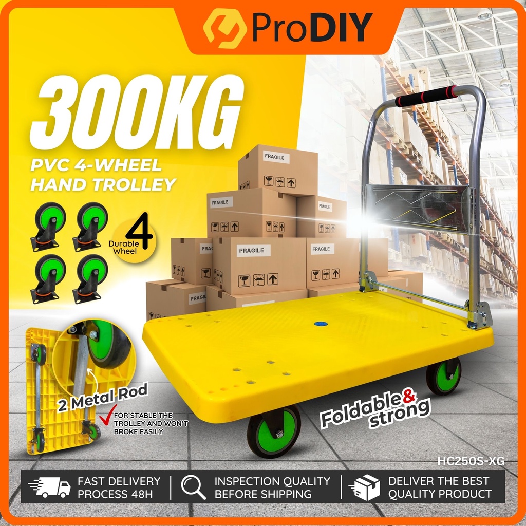 300KG PVC Trolley Wheel Hand Trolley Portable Foldable Trolley Hand ...